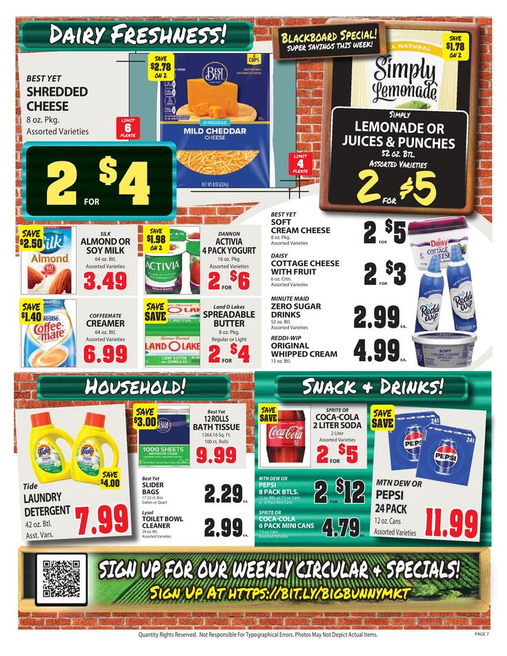 Print Weekly Specials | Big Bunny Market | 02/28/25 - 03/07/25 Weekly Ad